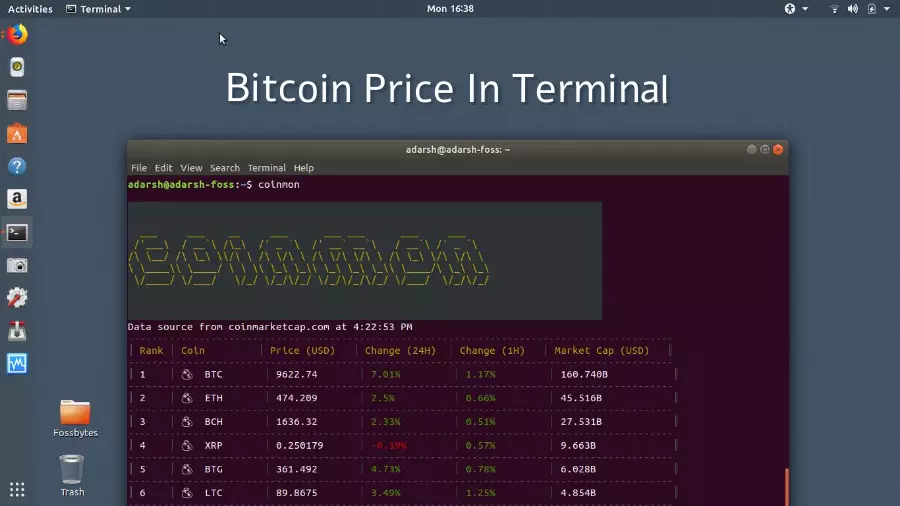 ตรวจสอบ Bitcoin และราคา Cryptocurrency อื่น ๆ จาก Linux Terminal