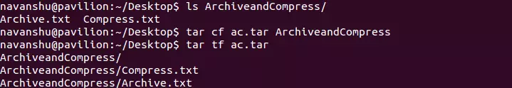 Arhivați și comprimați fișiere în Linux tar1