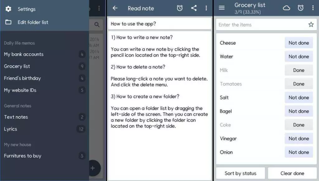 ClevNote- Android ಗಾಗಿ ಅಪ್ಲಿಕೇಶನ್ಗಳನ್ನು ತೆಗೆದುಕೊಳ್ಳುವುದನ್ನು ಗಮನಿಸಿ