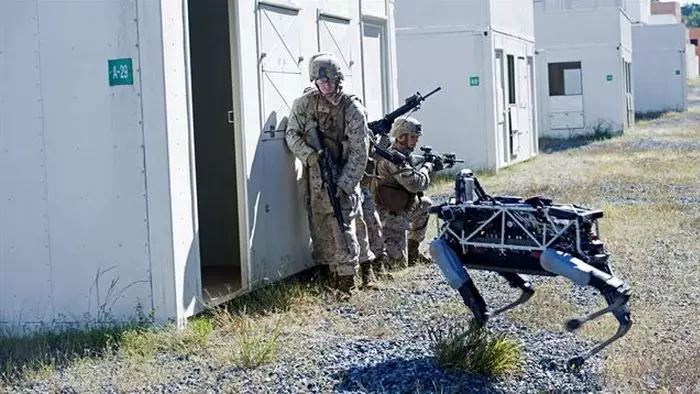 Los marines prueban el "perro" robot de Google para proteger a sus soldados