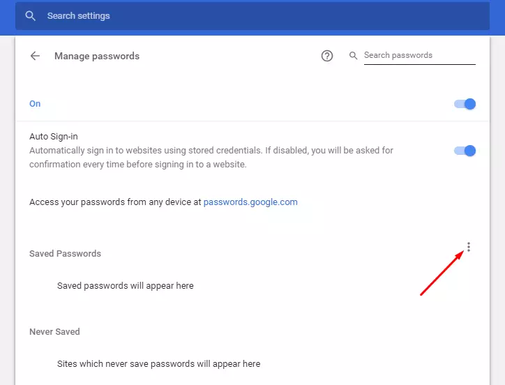 Експортиране на пароли за Chrome 1