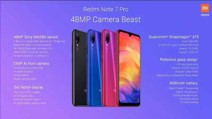 Redmi Note 7 Pro चे वैशिष्ट्य
