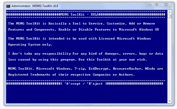 Windows 10 Bloatware ဖယ်ရှားရေးကိရိယာ EULA