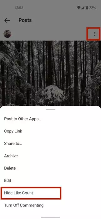 Hoe likes op Instagram en Facebook te verbergen? 11338_9