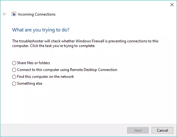 Windows 10 Offer datrys problemau 9 cysylltiadau sy'n dod i mewn