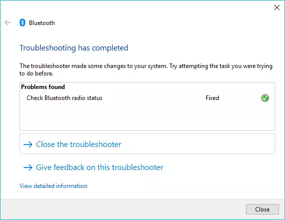 Windows 10 Offer datrys problemau 6 bluetooth