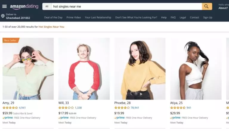 Dëse Fake Amazon Dating Site ass 'Verkaaft' Leit mat Präis a Bewäertungen 11594_1