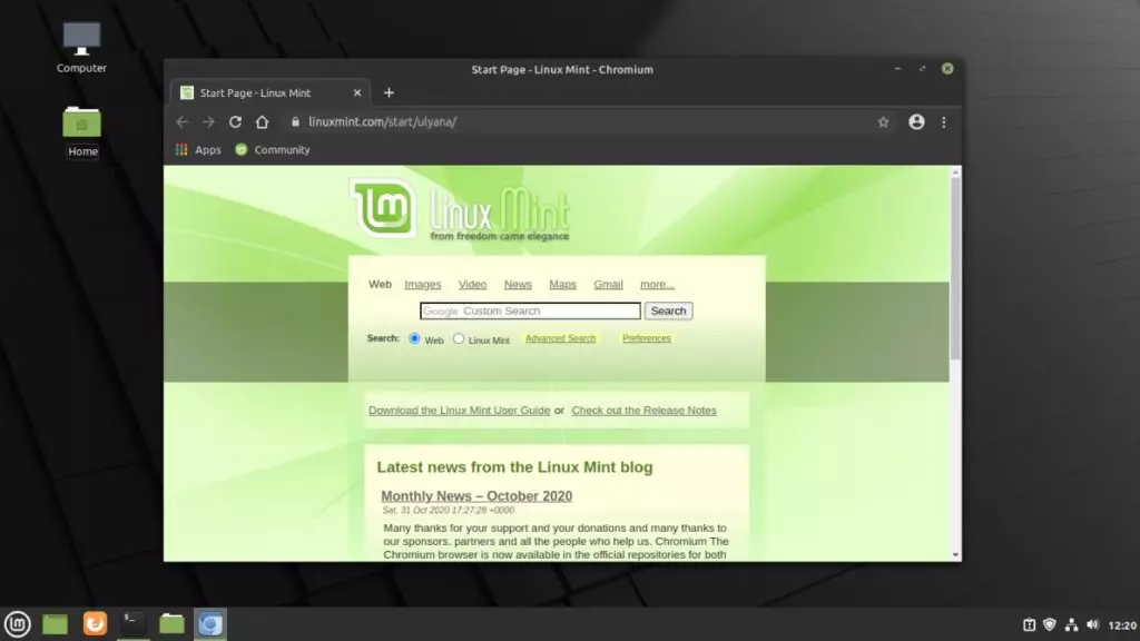 Chromium บน Linux Mint 20