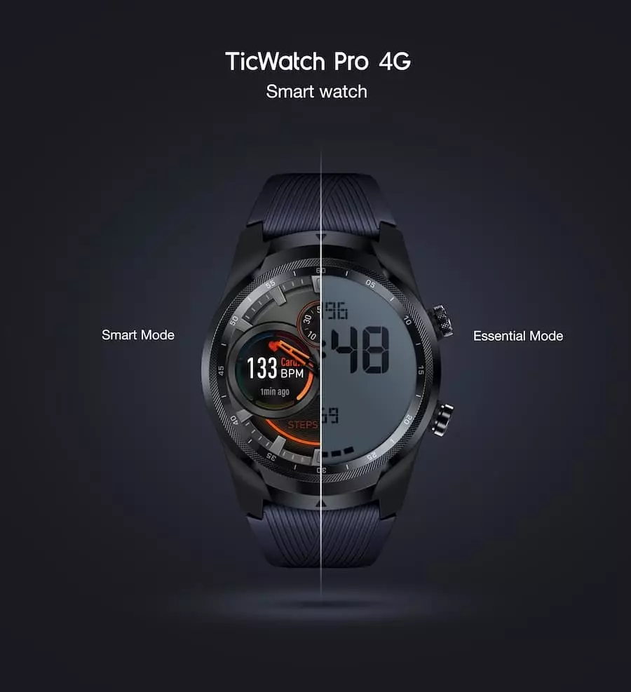 ticwatch pro 4g ස්මාර්ට් මාදිලියේ අත්‍යවශ්‍ය මාදිලිය