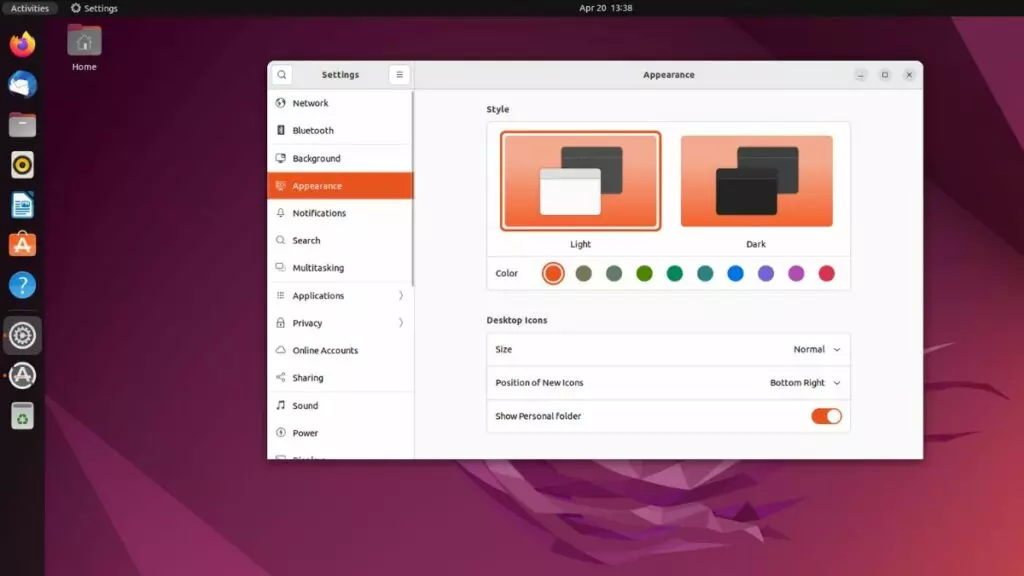 Aussehen und Themen von Ubuntu 22.04