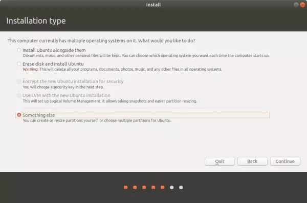 Hoe Ubuntu 18.04 Bionic Beaver te installeren Iets anders