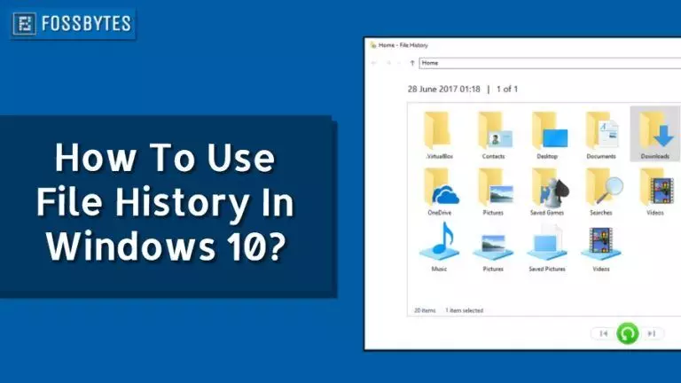 përdorni historinë e skedarëve të Windows 10