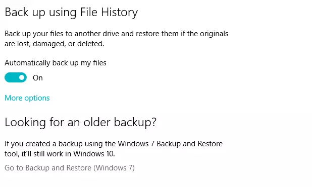 FH3 Файлова история на Windows