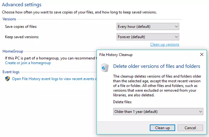 FH6 История на файловете на Windows