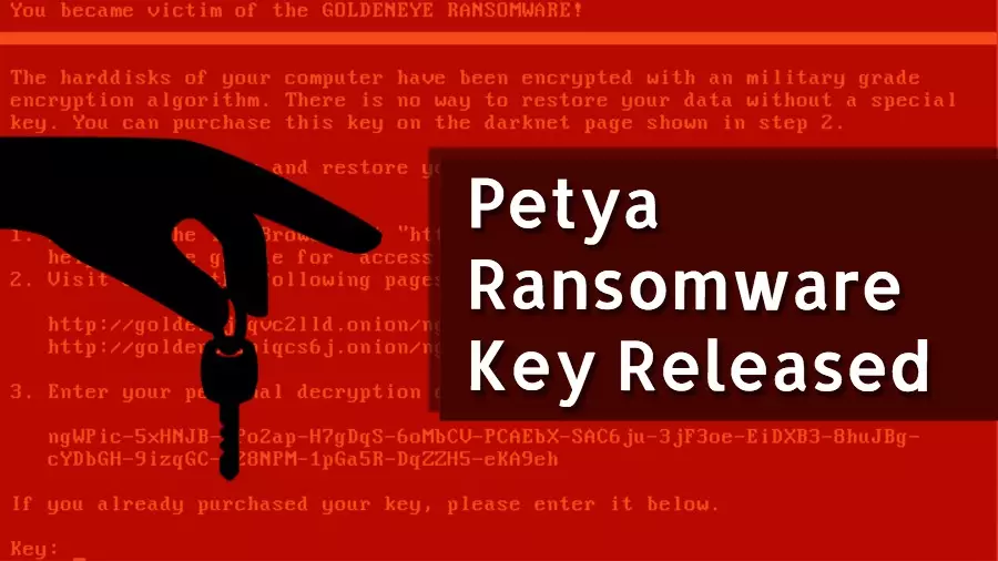 Titunto si Decryption Key Of Atilẹba Petya Ransomware Tu