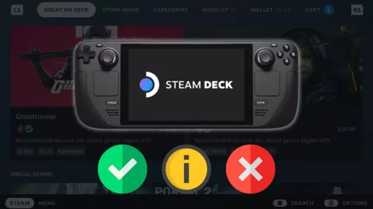 Steam Deck Kõik toetatud, kinnitatud ja toetamata mängude loend