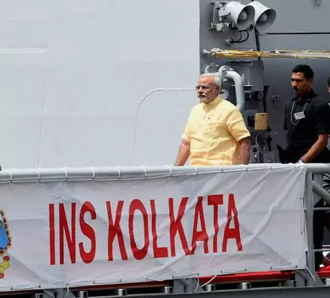 Inilagay ni PM Modi ang pinakamalaking Indigenous Warship ng India INS Kolkata 1297_2