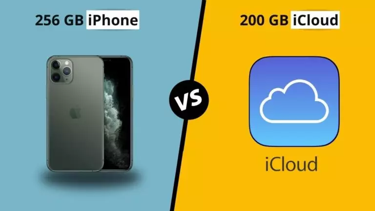 Storan iPhone tempatan vs perbandingan storan iCLoud