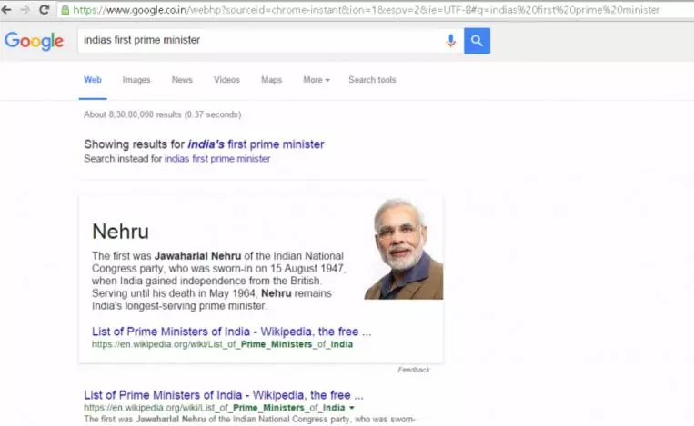 Waa tan sababta Google u tusitay sawirka Narendra Modi Raiiselwasaarihii ugu horreeyay ee Hindiya