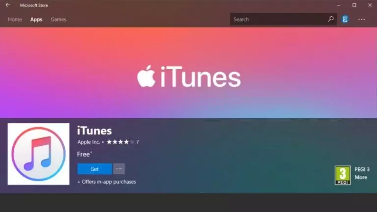 Apple iTunes Дӯкони Microsoft Windows 10