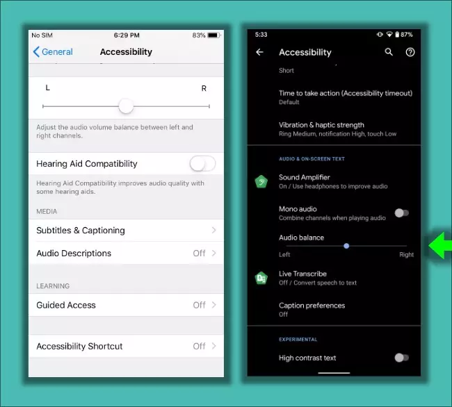Taybetmendiyên Android 10 Jixwe di iPhone 3 Audio Balancer de heye