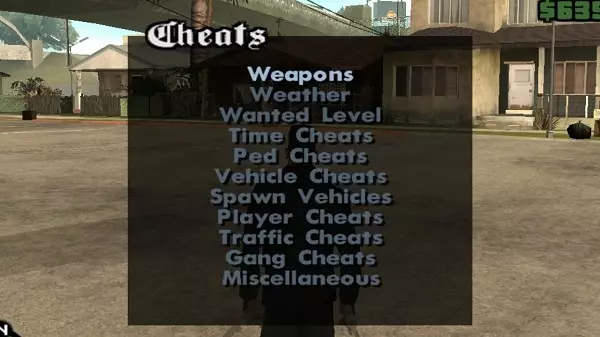 Curang ménu mod GTA San Andreas