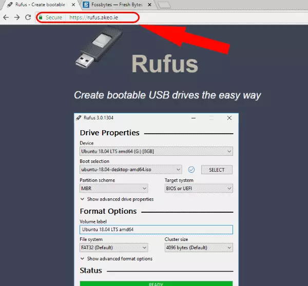A RUFUS hivatalos webhelye
