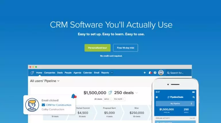 PipelineDeals תוכנת CRM
