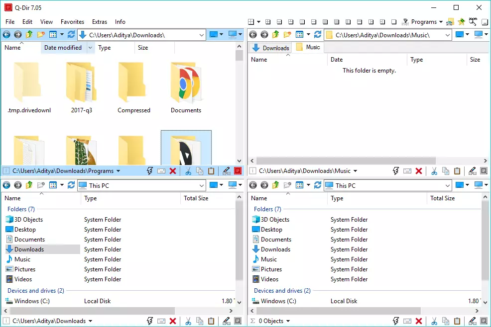 Pangalusna Windows File Manager 3 Q-dir