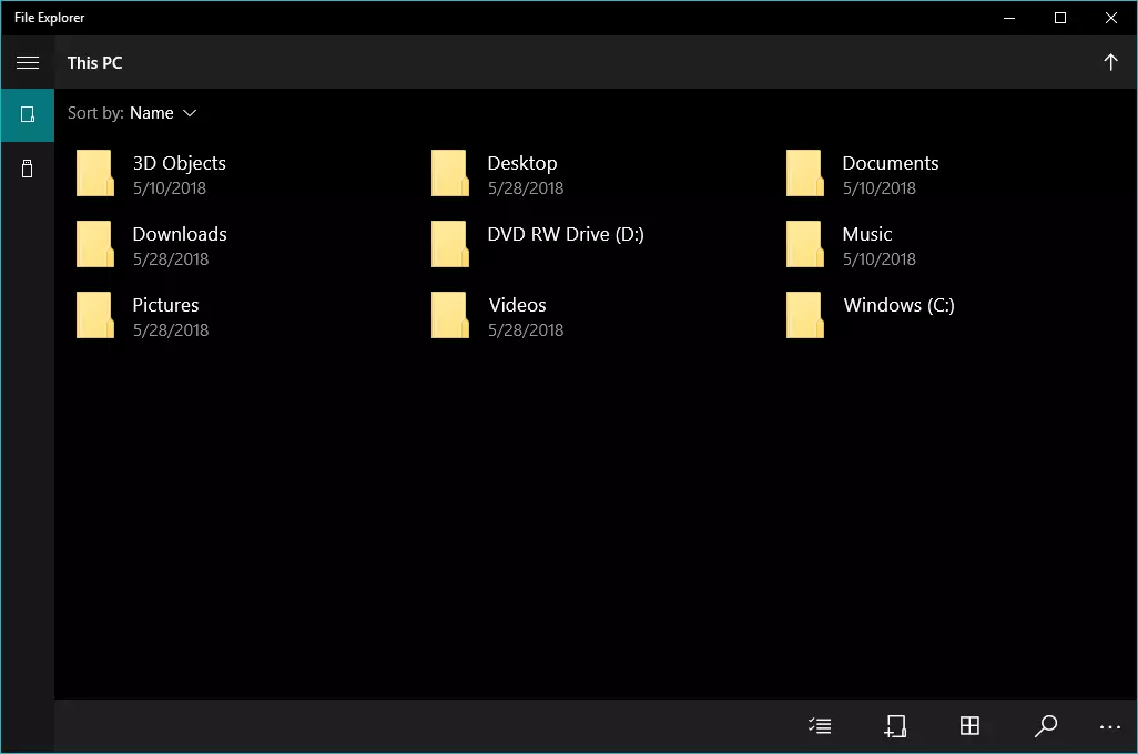 Pangatur File Windows pangsaéna 7 UWP File Explorer