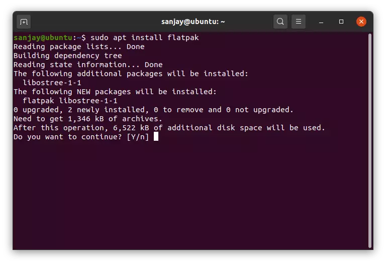 Installeer Flatpak op Ubuntu 20.04