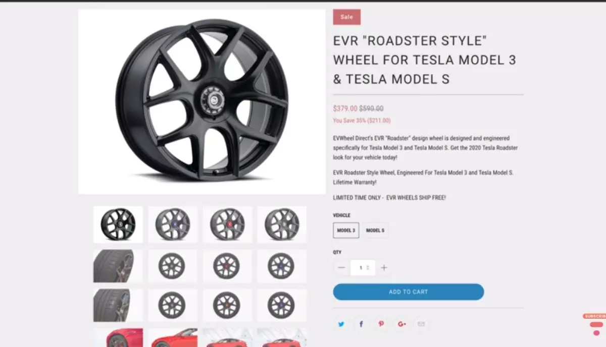 Tesla Model Y lisävarusteet kevytmetallivanteet