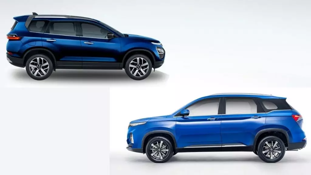 2021 Tata Safari Vs MG Hector Plus- အတိုင်းအတာ