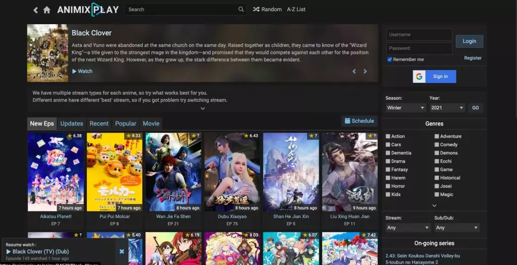 AniMixPlay anime تور بېكىتى دەپ ئاتالغان