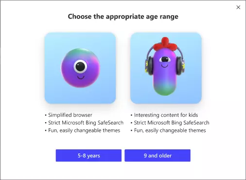 MS Edge Enable Kids mode