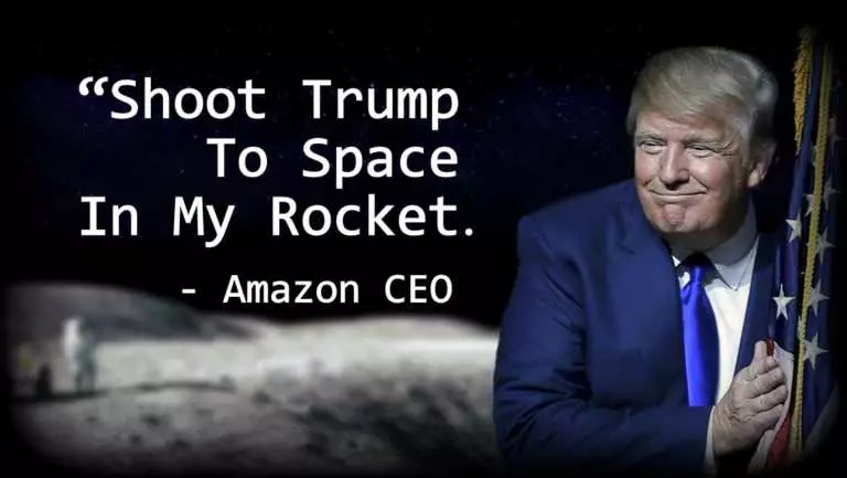 Amazon izpilddirektors Džefs Bezoss vēlas nošaut Donaldu Trampu kosmosā 1741_1