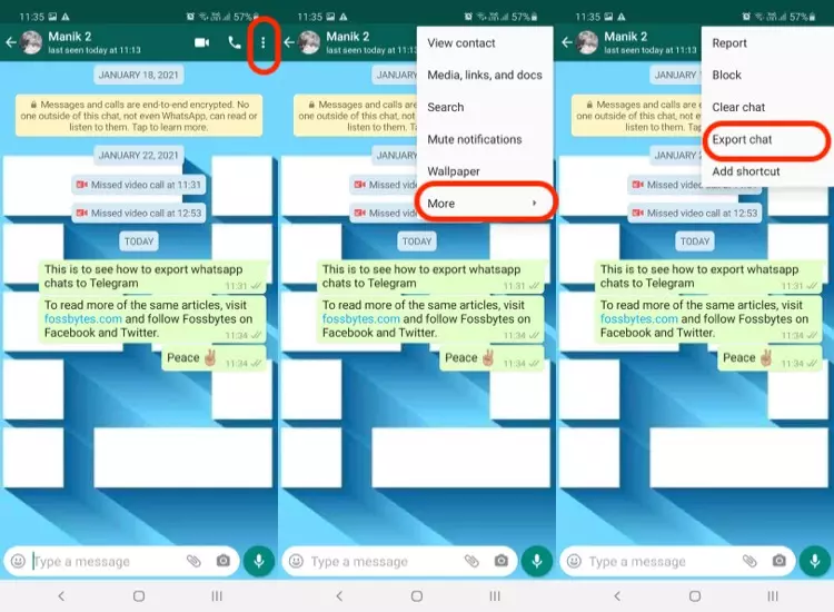 3. نحوه انتقال چت های واتس اپ به تلگرام در اندروید 1