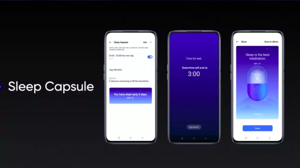 Capsulă de somn Realme UI 2.0