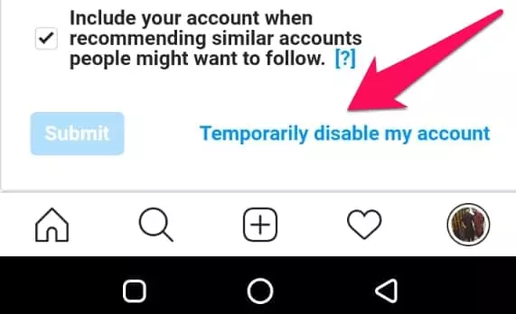 disabilitare temporaneamente il tuo account Instagram