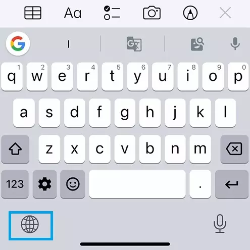 wissel tussen sleutelborde in iOS