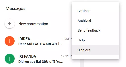 Android Messages Tuma maandishi kutoka Kompyuta 2