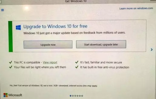 Windows 10 Upgrade elo