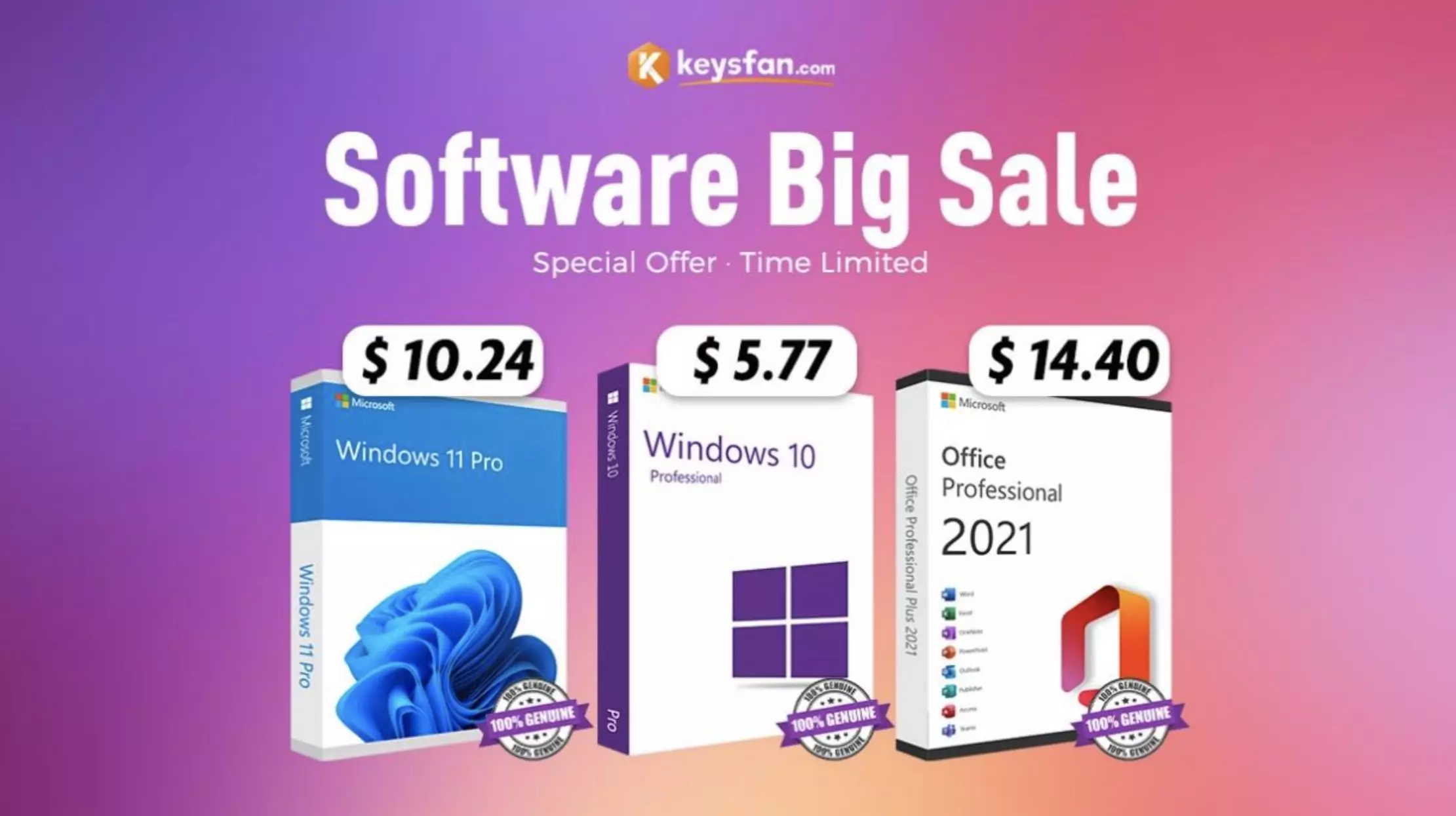 Keysfan Software Big Sale에서 Windows 10 최저 $5.77!