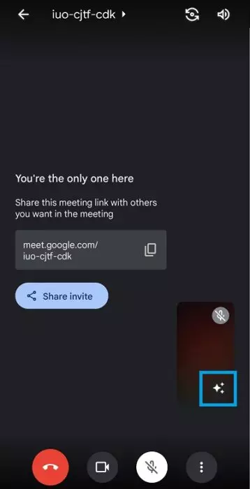 Estompați fundalul în Google Meet folosind Mobile