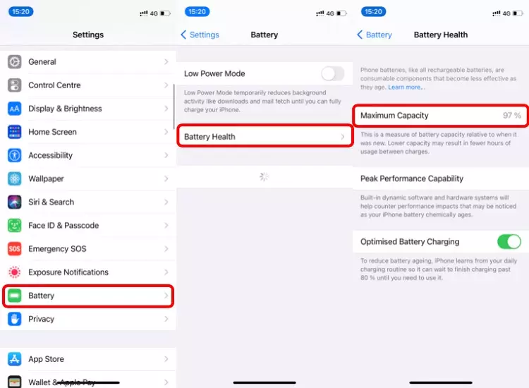 Koop een gebruikte iPhone- Hoe de batterijstatus van de iPhone te controleren