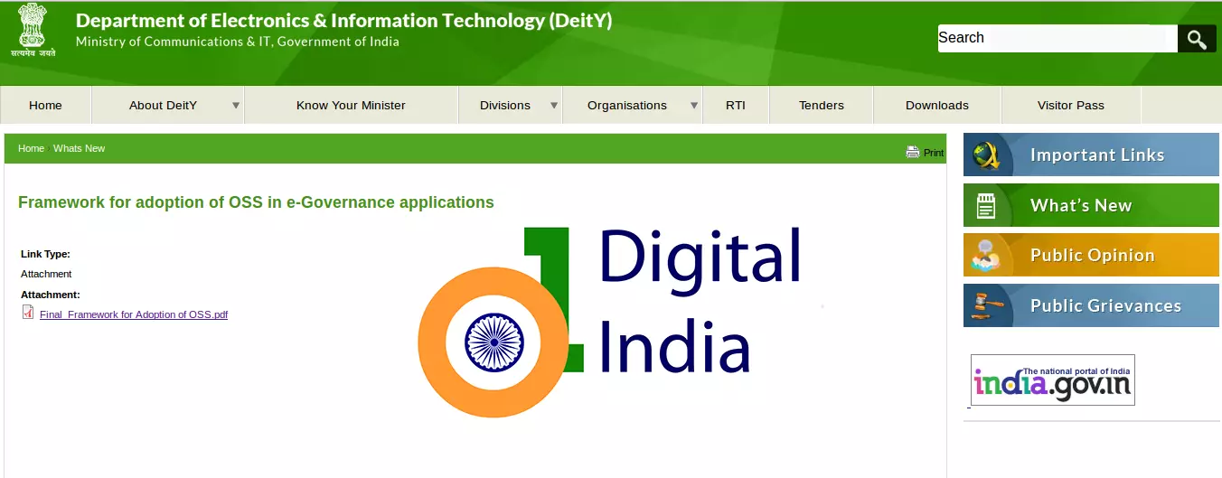 Governo da Índia adotará software de código aberto em sistemas de governança eletrônica