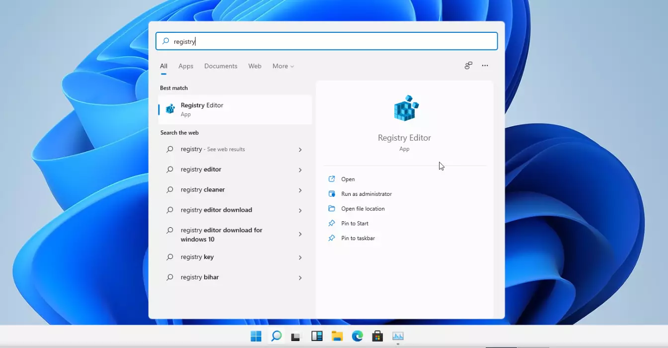 रेजिस्ट्री एडिटर विंडोज 11 शोधा