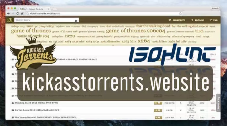 kickasstorrents.sitio web espejo isohunt