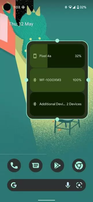 Android 13 Beta 2 Bateria Widget 2