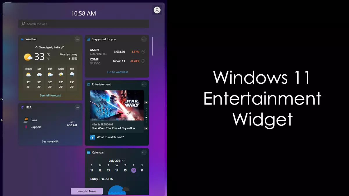 Виджет Windows 11 Entertainment: что нового? Как это использовать?